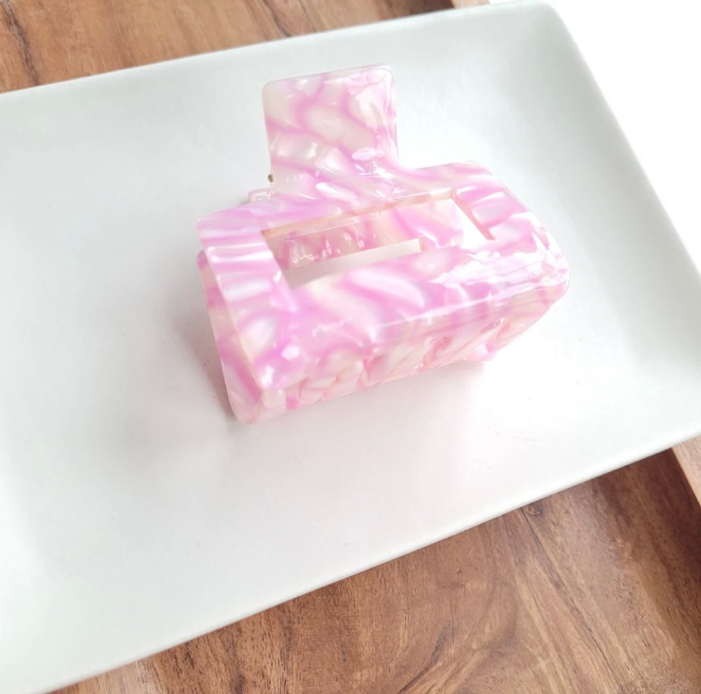Acrylic Square Hair Claw-Spring Pink – Purple Horizon